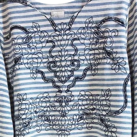 Anthropologie | Tops | 98 Anthropologie First Mate Top Large 1 12 Blue ...